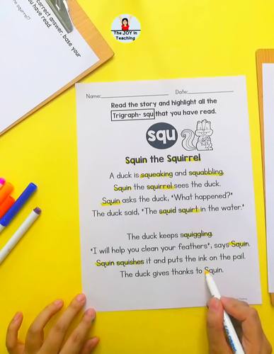 Trigraph Reading Comprehension Passage by The Joy in Teaching | TPT