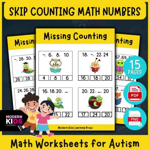 Skip Counting Math Numbers - Math Worksheets for Autism | TPT