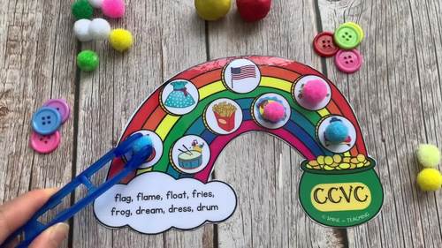 St. Patrick's Day Apraxia Smash Mats + data sheets // Rainbow Pots of Gold