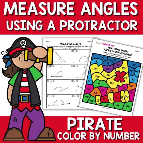 Pirate Theme Measure Angles with Protractors Activity | 4th Grade Math ...