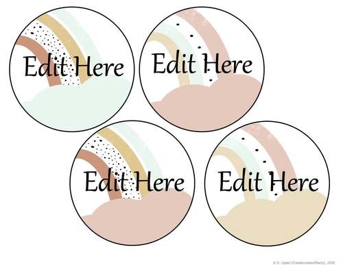 Boho Rainbow Editable Labels by CreateLoveandTeach | TPT