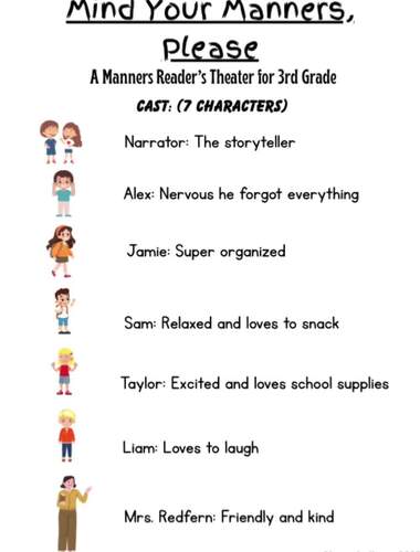 Mind Your Manners, Please: A 3rd Grade Manners Readers Theater & Activities