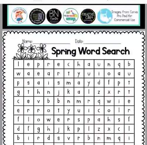 Spring | Primavera Activities Fun Packet Print & Go Spanish English