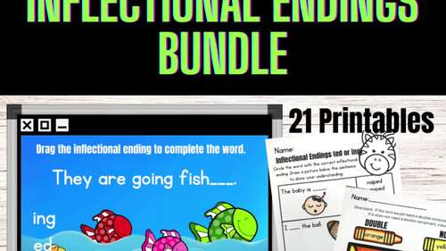 Inflectional Endings Bundle | Google Slides | Printables | 1st Grade
