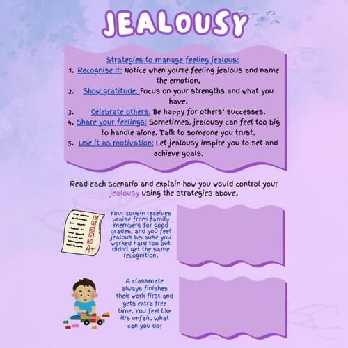 Jealousy Social Story | SEL Emotional Regulation & Reflection | Big ...