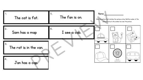 CVC Decodable Sentences Strips: Reading Fluency Activity! | 5 Phonics ...