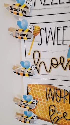 Honey BEE classroom management Behavior Chart Clip down **Editable**