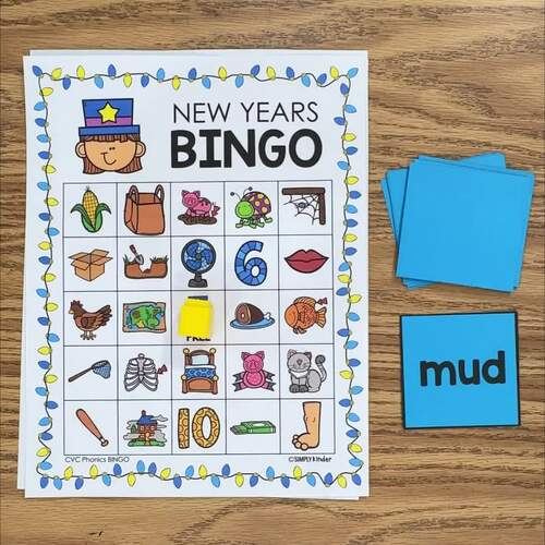 New Years 2025 Game & Activity, New Year CVC Phonics BINGO Game ...