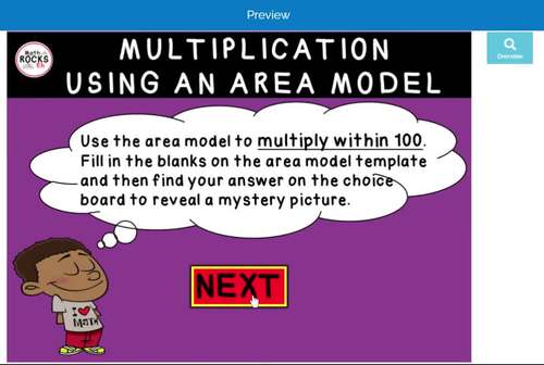 Two By Two Visual Area Model Multiplication Boom Cards™ 4th Grade Math ...