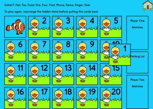 Digital Spring Articulation Memory Game - F, V, K, G, S by Jennie's ...