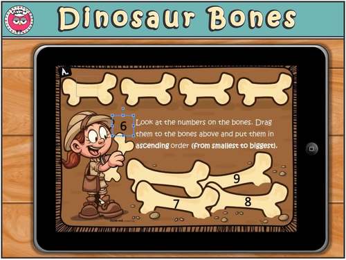 Number Sense to 50 - for Google Slides™ : Dinosaur Bones by Round Owl ...