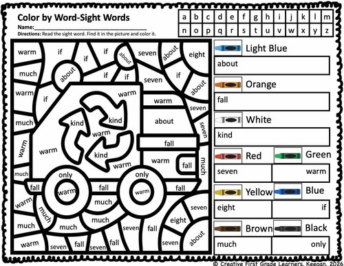 Earth Day Spring Color By Sight Word Number Code Coloring Sheets 3rd ...