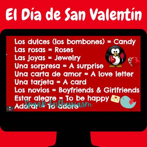 Spanish Valentine's Day Digital Unit - El Día de San Valentín - Amor y ...