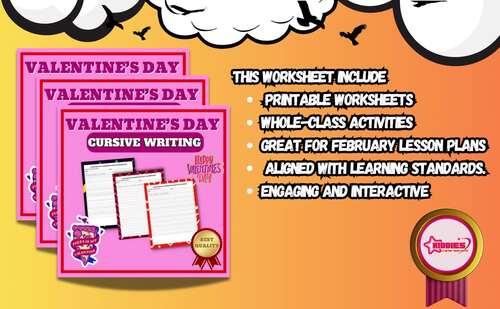 February Valentine's Day Cursive Writing Handwriting Practice Pre k ...