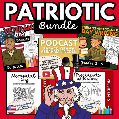 Patriotic Holidays BUNDLE | Memorial Day, Flag Day, Presidents ...