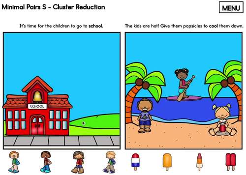 S Cluster Reduction Minimal Pairs for Speech Therapy by Jennie's Speech ...