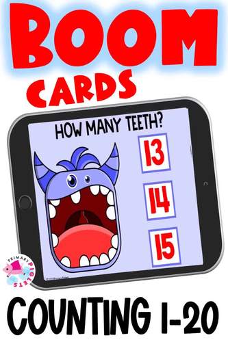 COUNTING TO 20 MATH BOOM CARDS by Primary Piglets | TPT