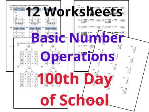 100th day of school Math Fundamentals Mastery: Essential Operations Pack!