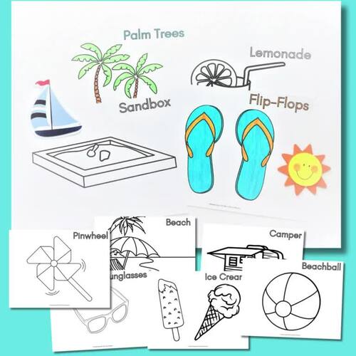 Summer Fun Coloring Pages with Beach Camping and More by More Than Just ...