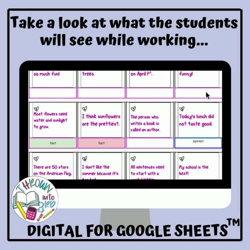 Fact and Opinion Spiral Review Activity - Self Grading! by Thrown into 3rd