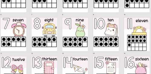 Pink Numbers 0-20 Posters by Magical Kinders Corner | TPT