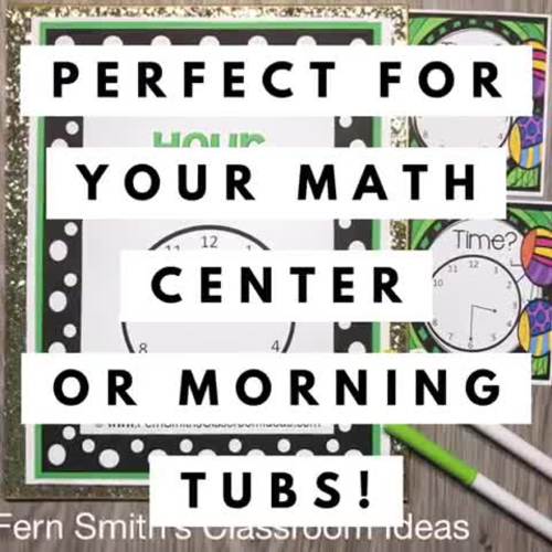 Telling Time Task Cards to the Quarter Hour Math Center | Analog Clock