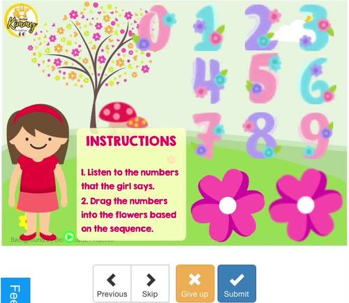Spring Number Recall Auditory Sequential Memory Boom Cards by Teacher Kimmy