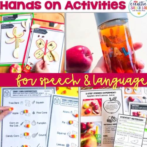 Fall Hands On Learning Activities for Speech and Language Skills