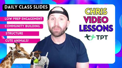 Back To School | Daily Slides | Whole Year | Fun Animal | Editable | 2024