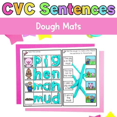 *HALF OFF* CVC Word Sentences Playdough Mats | Kindergarten Phonics ...