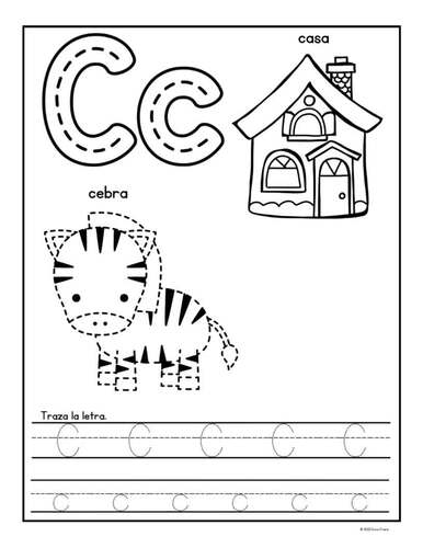 Spanish Alphabet Tracing Worksheets | Traza el Alfabeto by E is for Eri