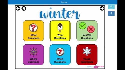 Winter Vocabulary Wh Questions Yes No Boom Cards Who What Where When
