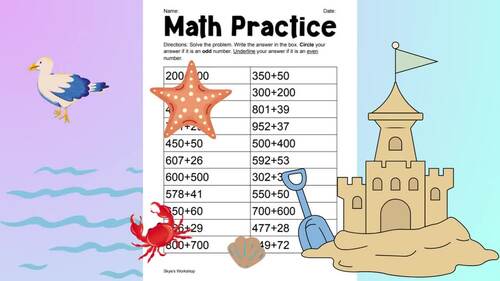 Math Practice Addition + Subtraction + Multiplication BUNDLE | TPT