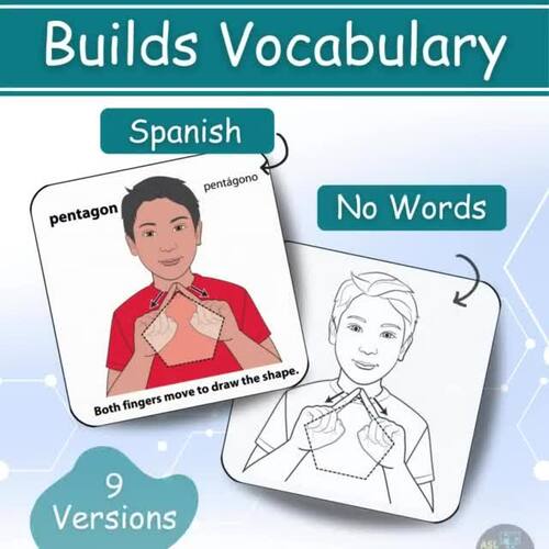 2D Shapes Flashcards Sign Language for Kids Shape Visual Vocabulary ...