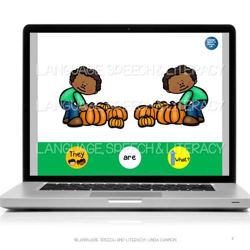 Thanksgiving Speech Therapy Picture Scenes, Pronouns and Verbs, Visuals