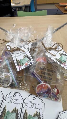 Mountain-Themed Birthday Bag Tags | Printable Student Birthday Gift Tags