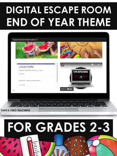 Activities for End of Year Digital Escape Room Grades 2-3 | TPT