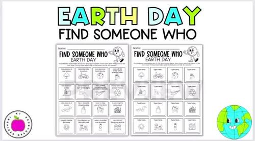 Earth Day Activity | Find Someone Who Bingo Game | Editable | TPT