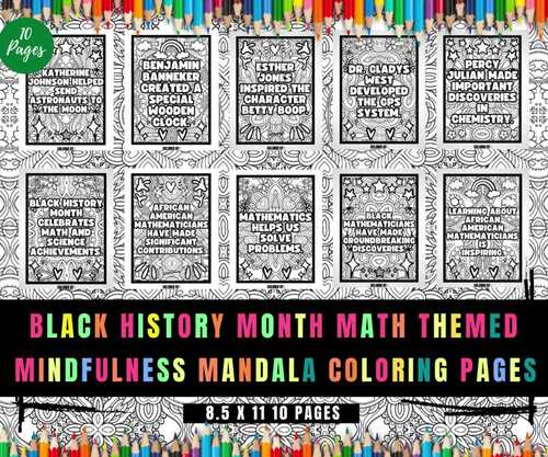 Black History Month Math Activities, ELA Morning Work, SEL Coloring Sheet
