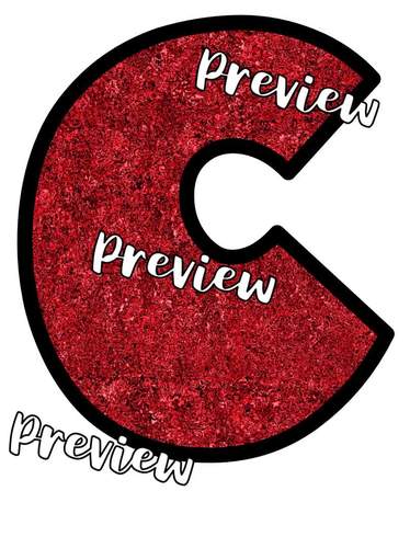 Chunky Red Glitter Bulletin Board Letters and Numbers by Anh Huynh