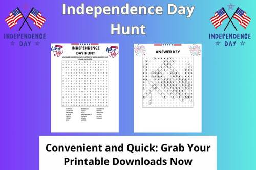 Independence Day-July 4th Word Search. For 4th-7th grade | TPT