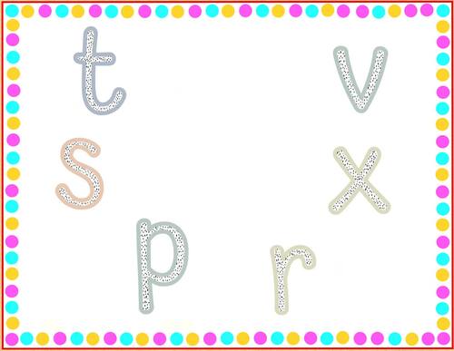 Printable Boho Neural Spotty Large Alphabet Letters Wall Display, Alphabets