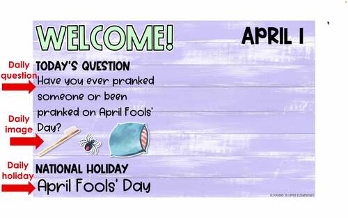 April Morning Routine National Holidays DAILY Google & PowerPoint Slides