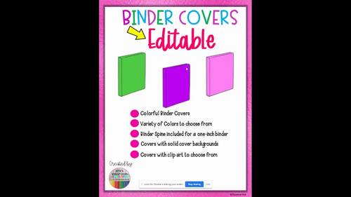 Colorful Binder Covers_Set 1 by Kirk's Klassroom | TpT