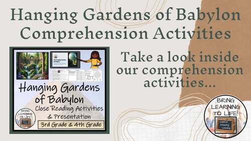 Hanging Gardens of Babylon Close Reading Comprehension Activities 3rd ...