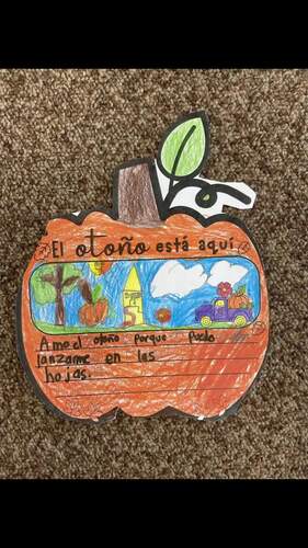 Calabaza de escritura-Pumpkin Writing Activity by Creative Bilingual Minds