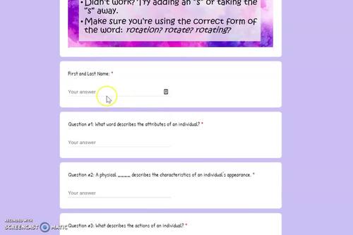 Traits and Behaviors Review Escape Room (Google Forms) | TPT