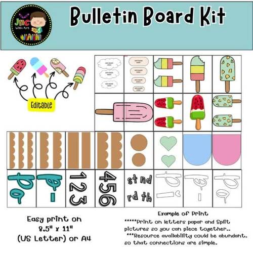 Welcome Back to School Bulletin Board Kit Poppin into Summer Popsicle ...