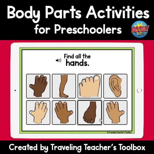 Body Parts Activities Preschool Boom Cards Distance Learning | TPT