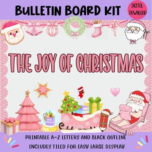 The Joy of Christmas Bulletin Board Kit | Cute Classroom Decor | TPT